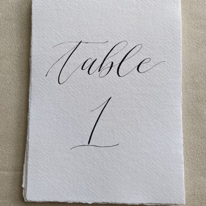 Handmade Paper Table Numbers Table Numbers Wedding Reception ...