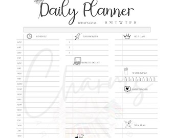 Daily Planner | Printable PDF | Instant Download | A5, A4 & US Letter ...