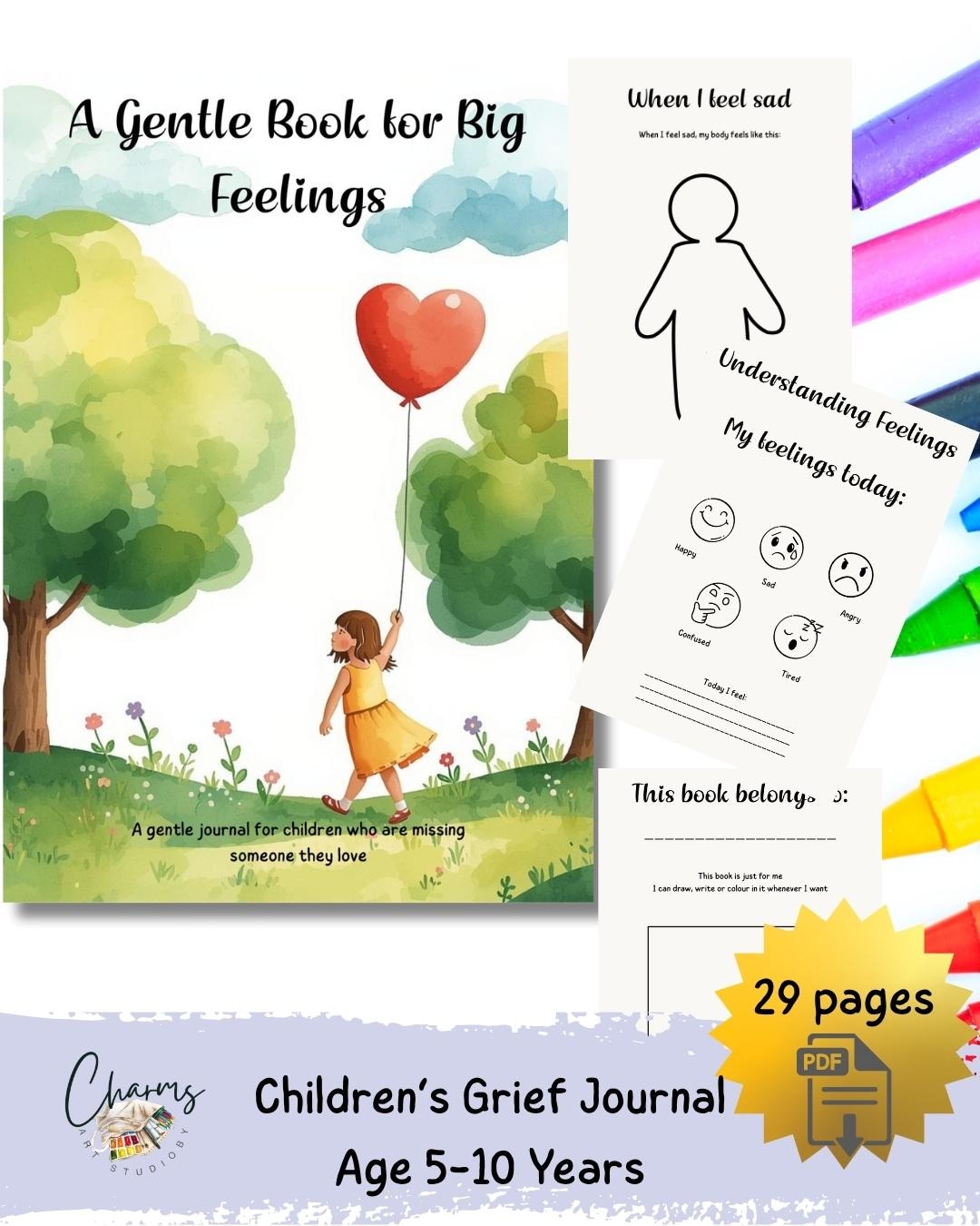 Children's Grief Journal Printable, Loss Activity Book for Kids, Grief ...