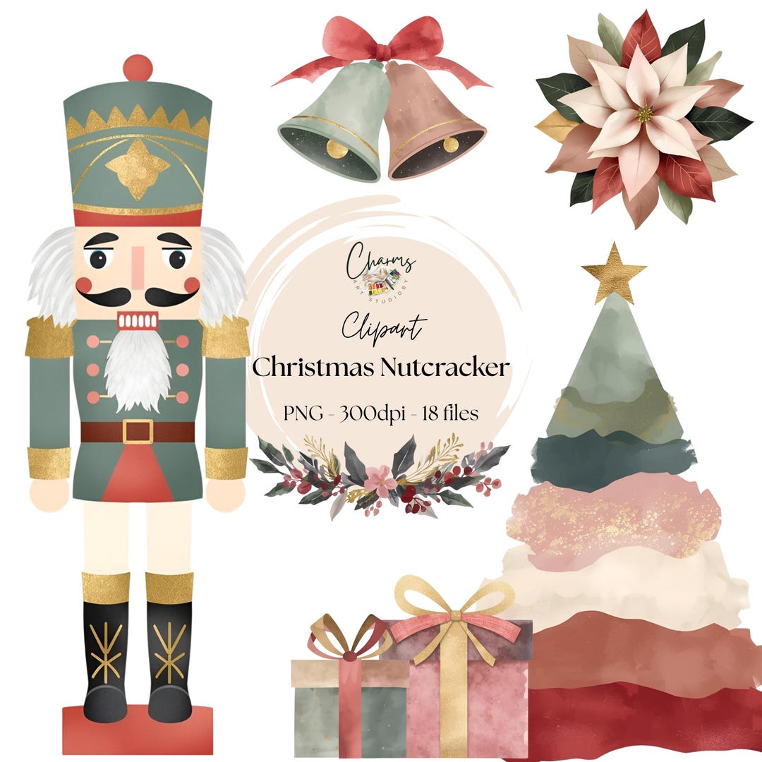 Christmas Nutcracker Clipart Set: Watercolor Ballet PNG (18 Files) - Etsy