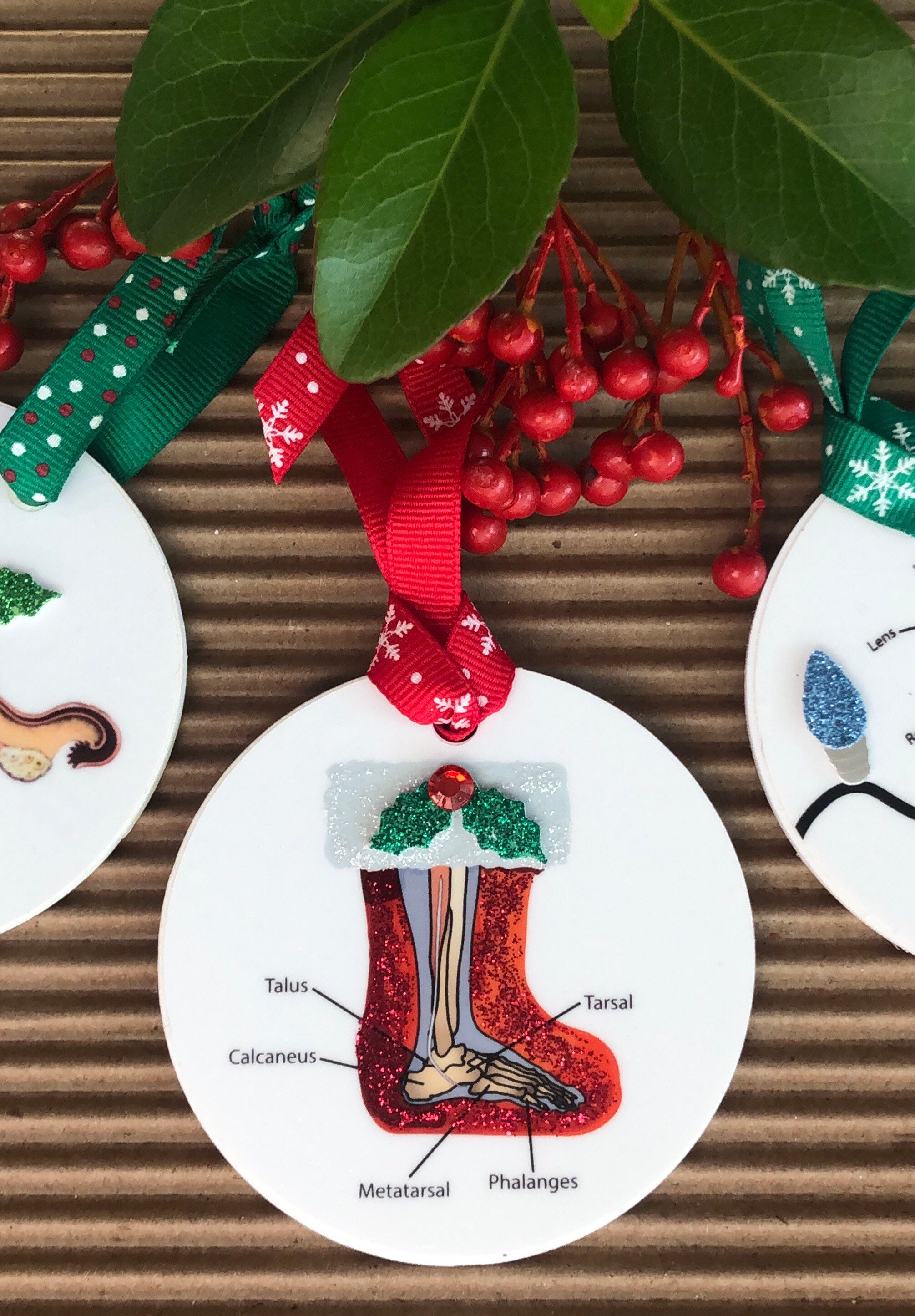 Podiatrist Gift | Hand Embellished Foot Anatomy Ornament - Etsy
