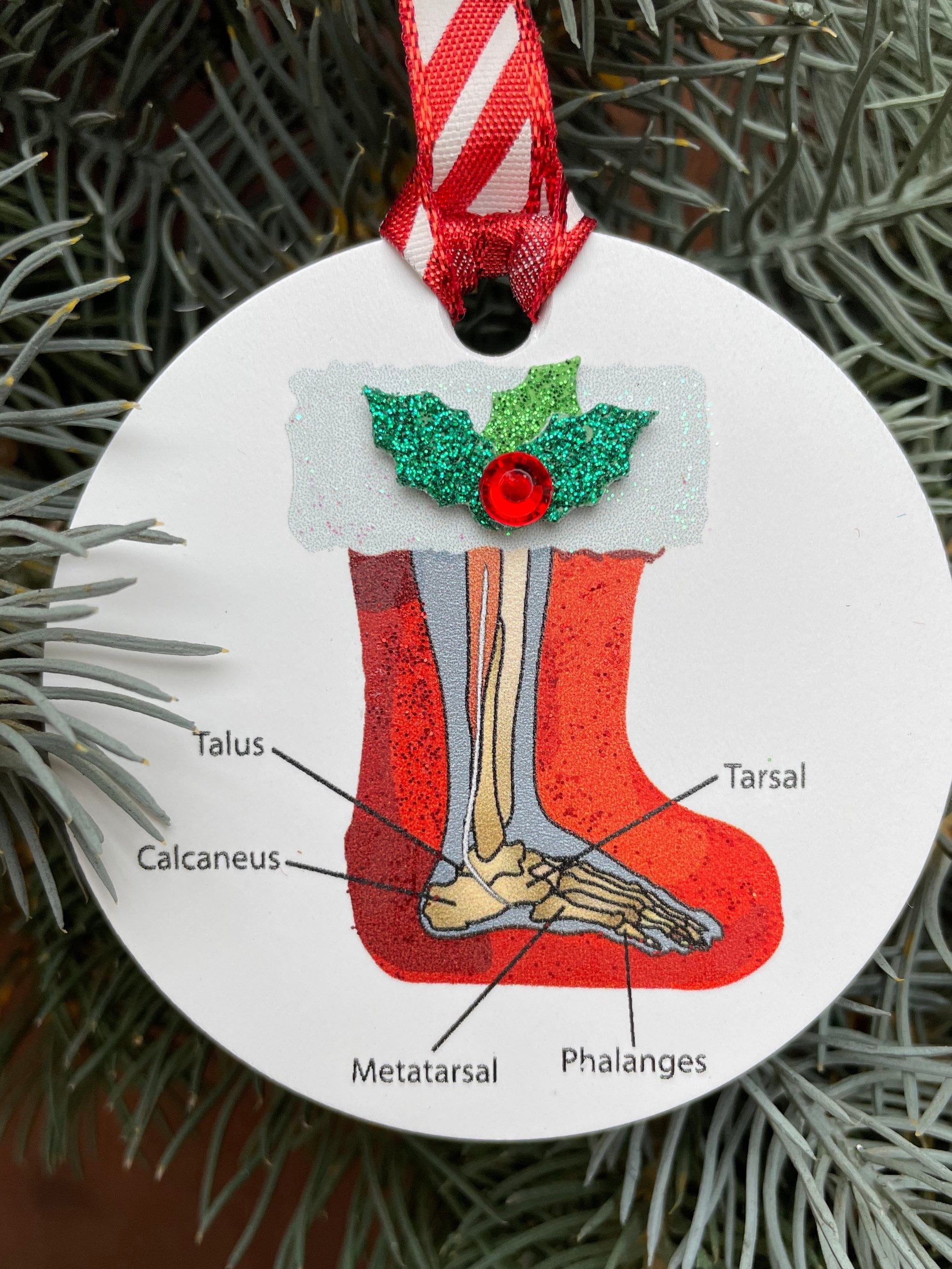 Podiatrist Gift | Hand Embellished Foot Anatomy Ornament - Etsy