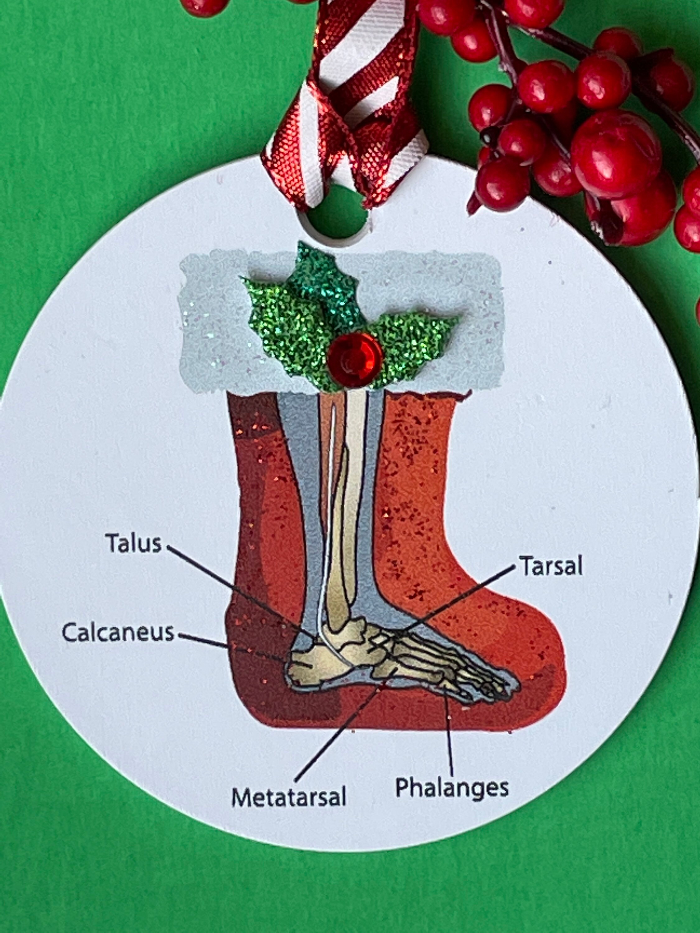 Podiatrist Gift | Hand Embellished Foot Anatomy Ornament - Etsy