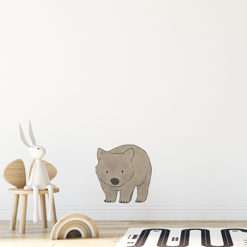 Wombat Fabric Wall Sticker Animals Cute Creatures Nursery - Etsy