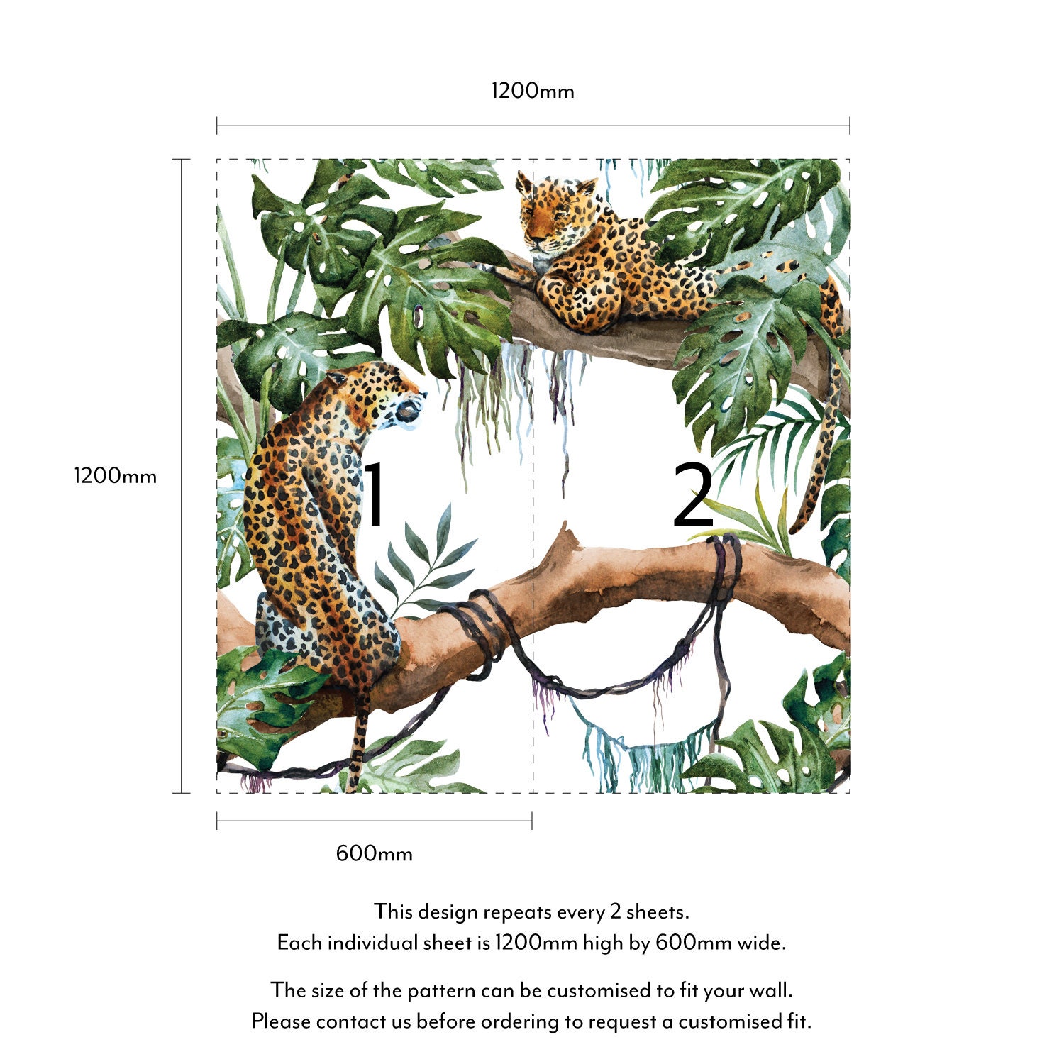 leopard-jungle-removable-wallpaper-sticker-fabric-canvas-etsy