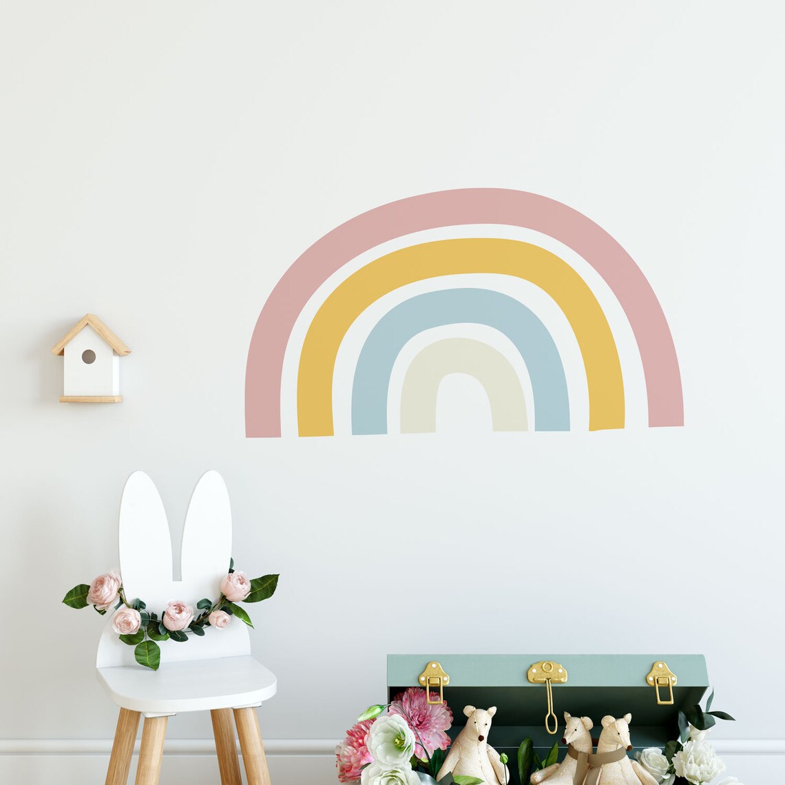 Mural Rainbow Removable Fabric Wall Decal Nursery Sticker - Etsy