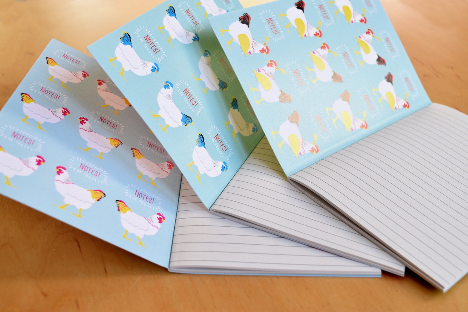 A6 Notes Recycled Notebook With Chicken Design Designed by Julie ...