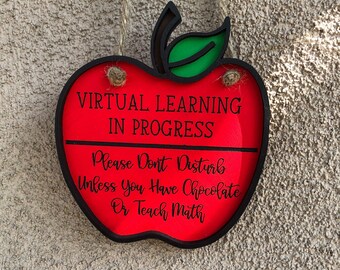 Sublimation DIGITAL DESIGN, Virtual Learning Design File, Door Sign ...