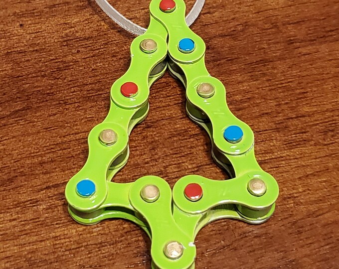Bicycle Chain Christmas Tree Ornament, Upcycled, Handmade - Etsy
