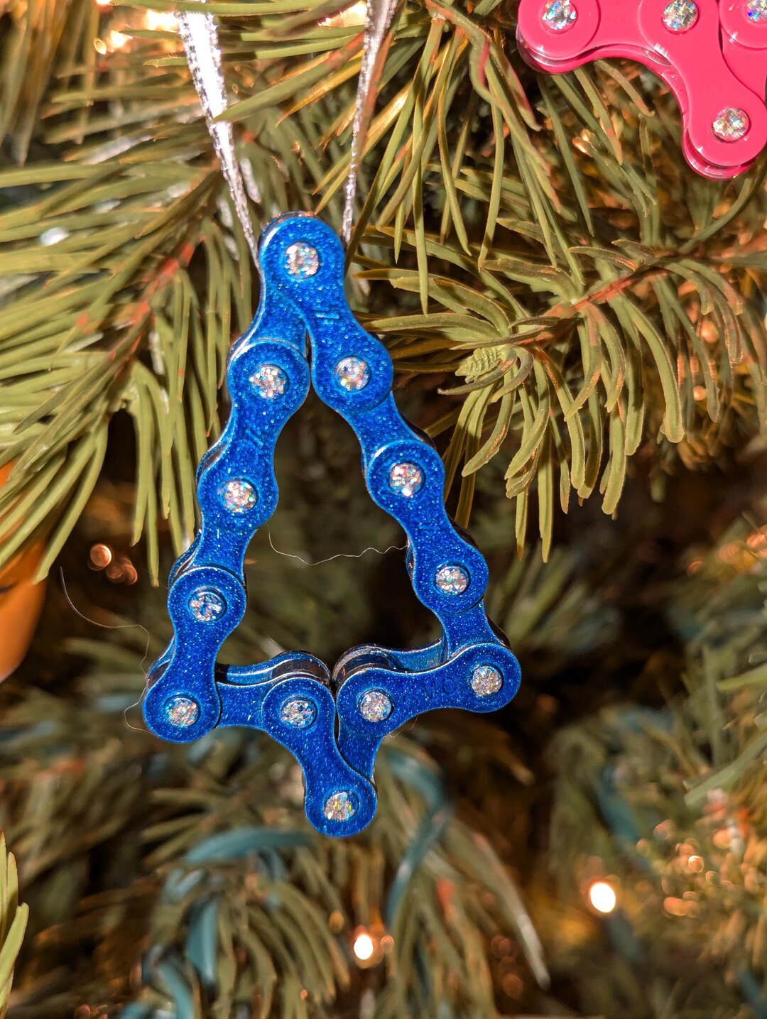 Christmas Tree Bicycle Ornament. Hand Made From Recycled Bicycle Chain ...