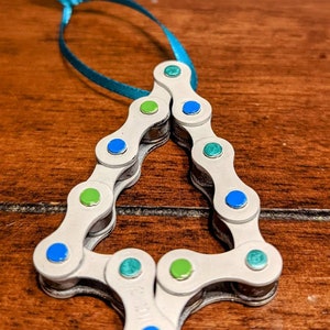 Bicycle Chain Christmas Tree Ornament, Recycled Handmade Cyclist Gift ...