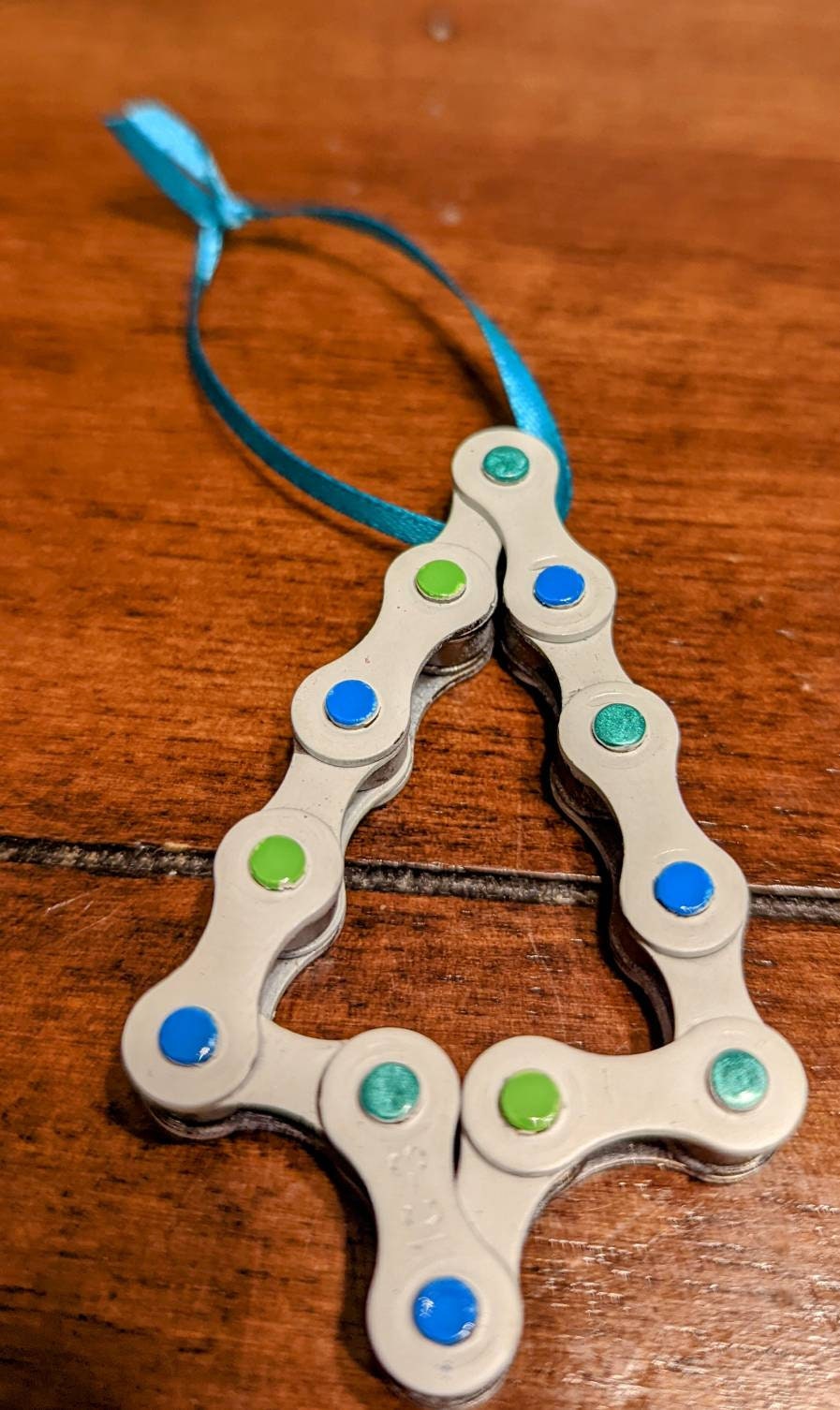 Bicycle Chain Christmas Tree Ornament, Recycled Handmade Cyclist Gift ...