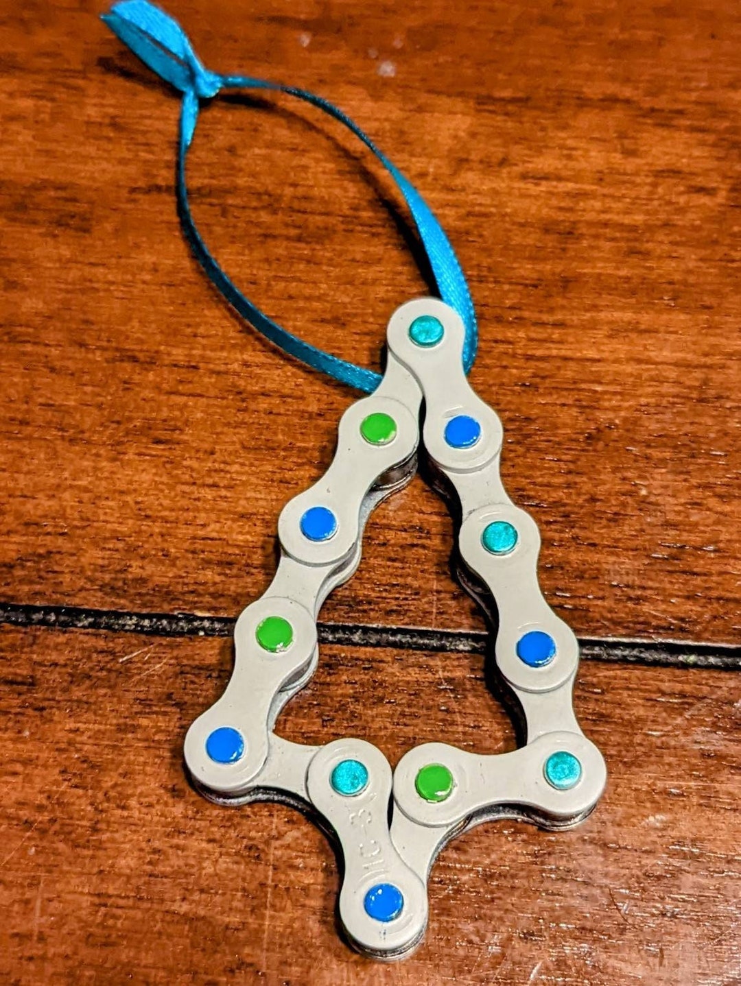 Bicycle Chain Christmas Tree Ornament, Recycled Handmade Cyclist Gift ...