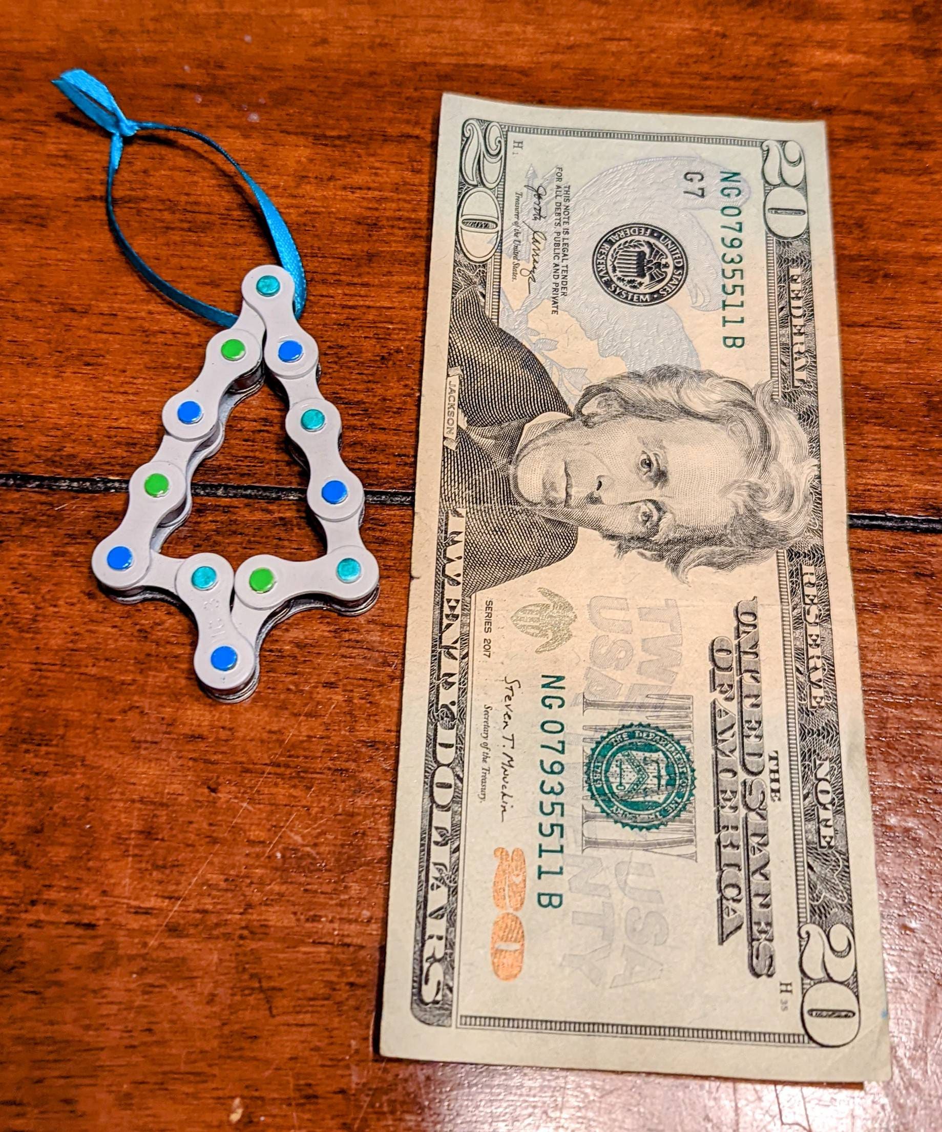 Bicycle Chain Christmas Tree Ornament, Recycled Handmade Cyclist Gift ...