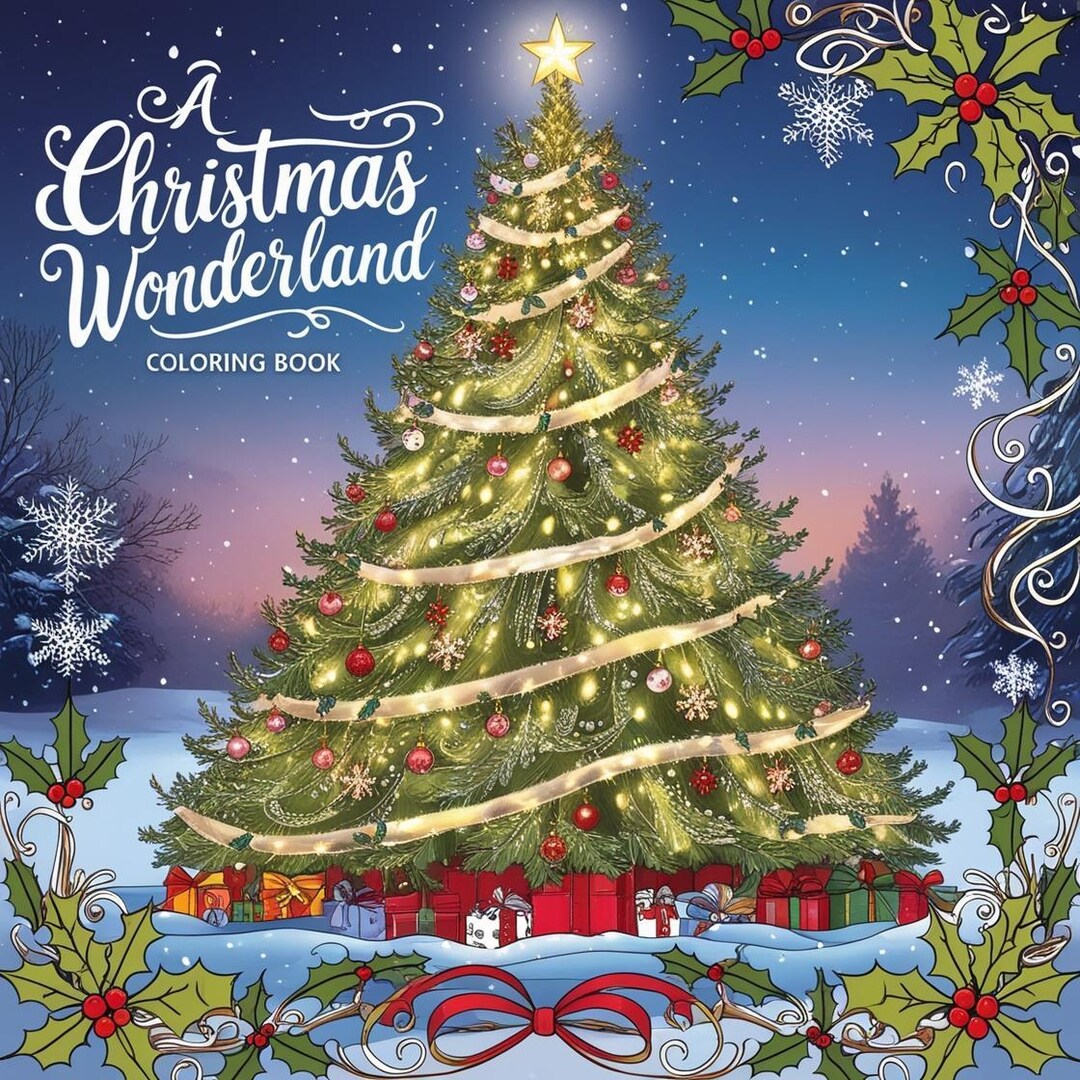 A Christmas Wonderland Coloring Pages for Adults. DIGITAL DOWNLOAD - Etsy