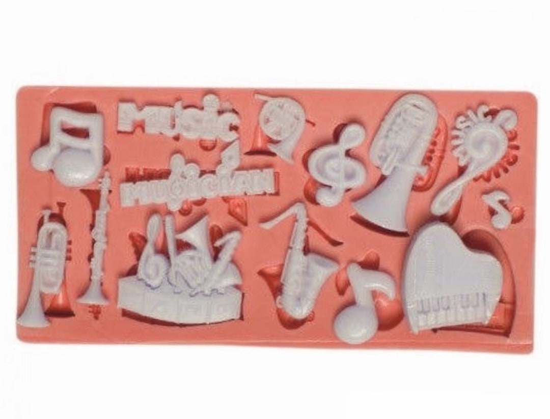 Silicone Mold 14 Pieces Musical Instruments Note Treble Clef for ...