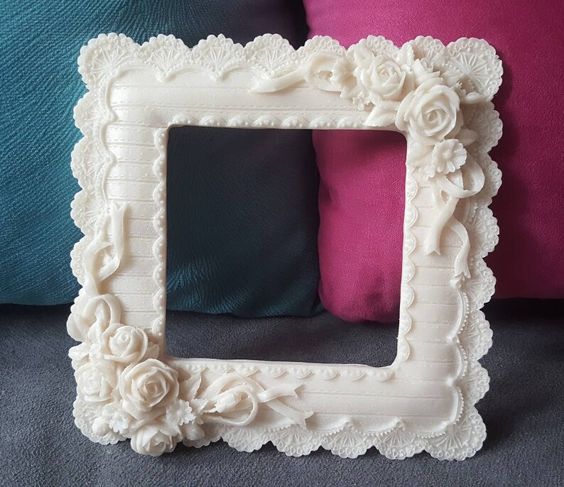Silicone Frame Mirror Photo 15cm Lace Flowers Roses Aster | Etsy