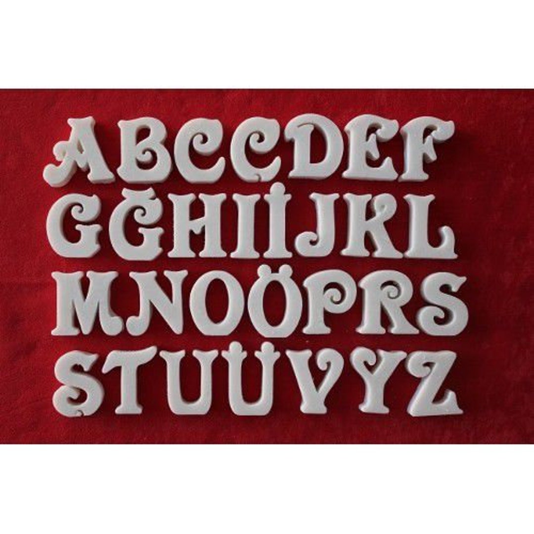 Silicone Mold 29 Letters Alphabet Words Decorative Phrase for Polymer ...