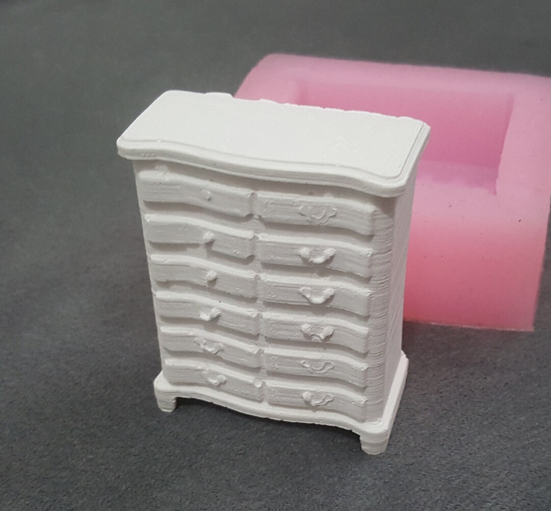 Silicone Mold Chest of Drawers 3D Chiffonniere 6.2 Cm for Plaster WEPAM ...