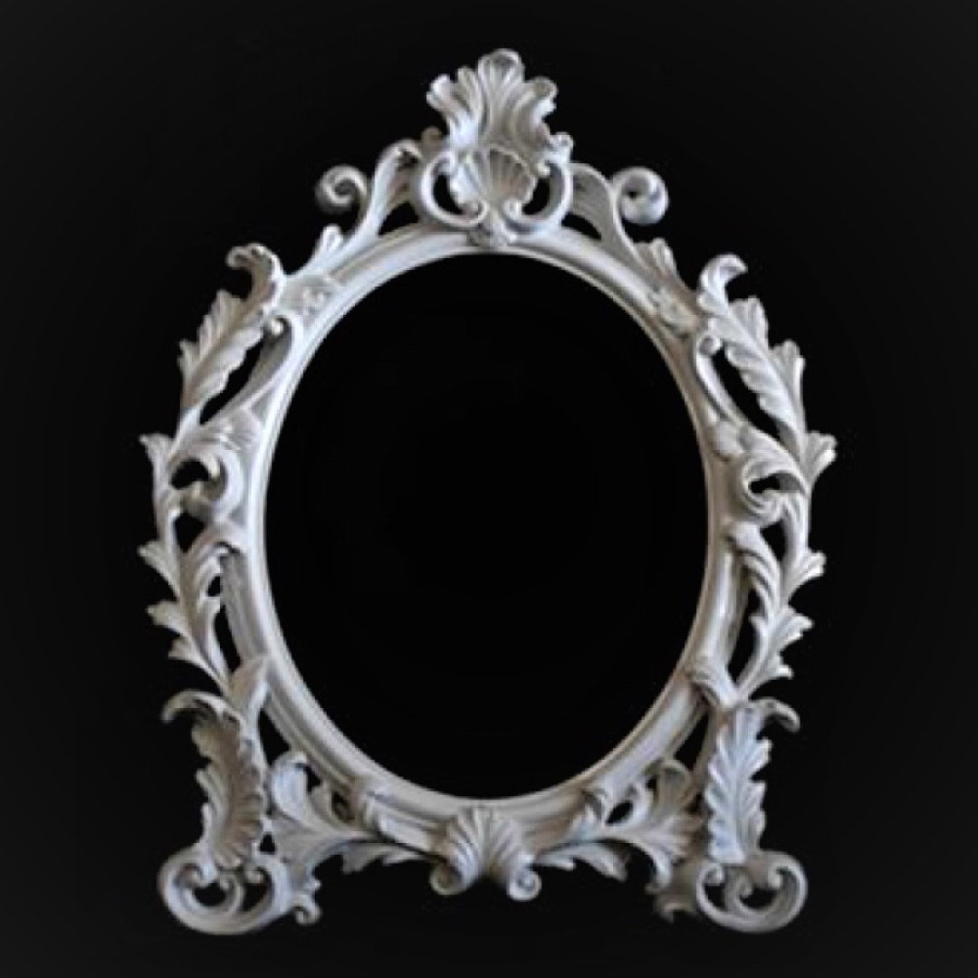 Large Silicone Mold Photo Frame Mirror 38cm Deco Flower Baroque Vintage ...