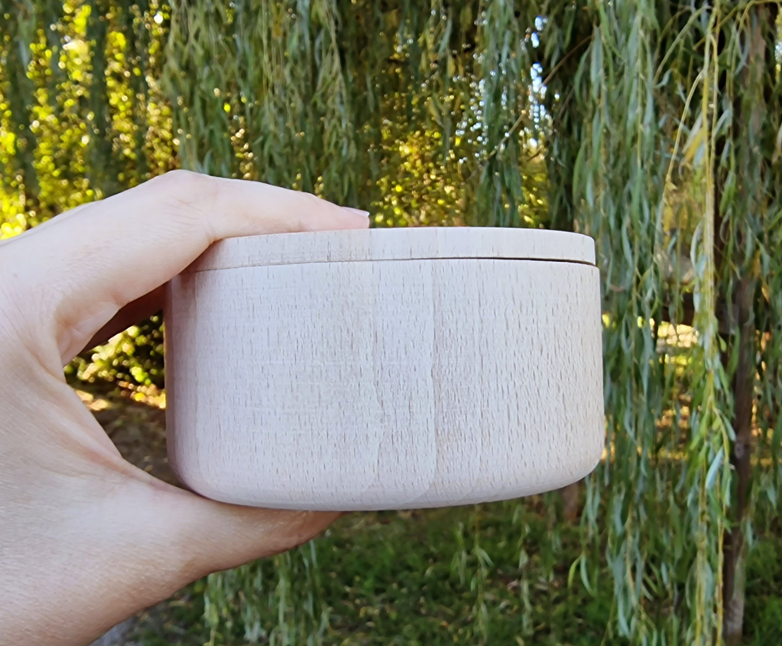 Round Blank Wooden Box With Cover/lid, 100 Mm/ 3,93 , Natural ...