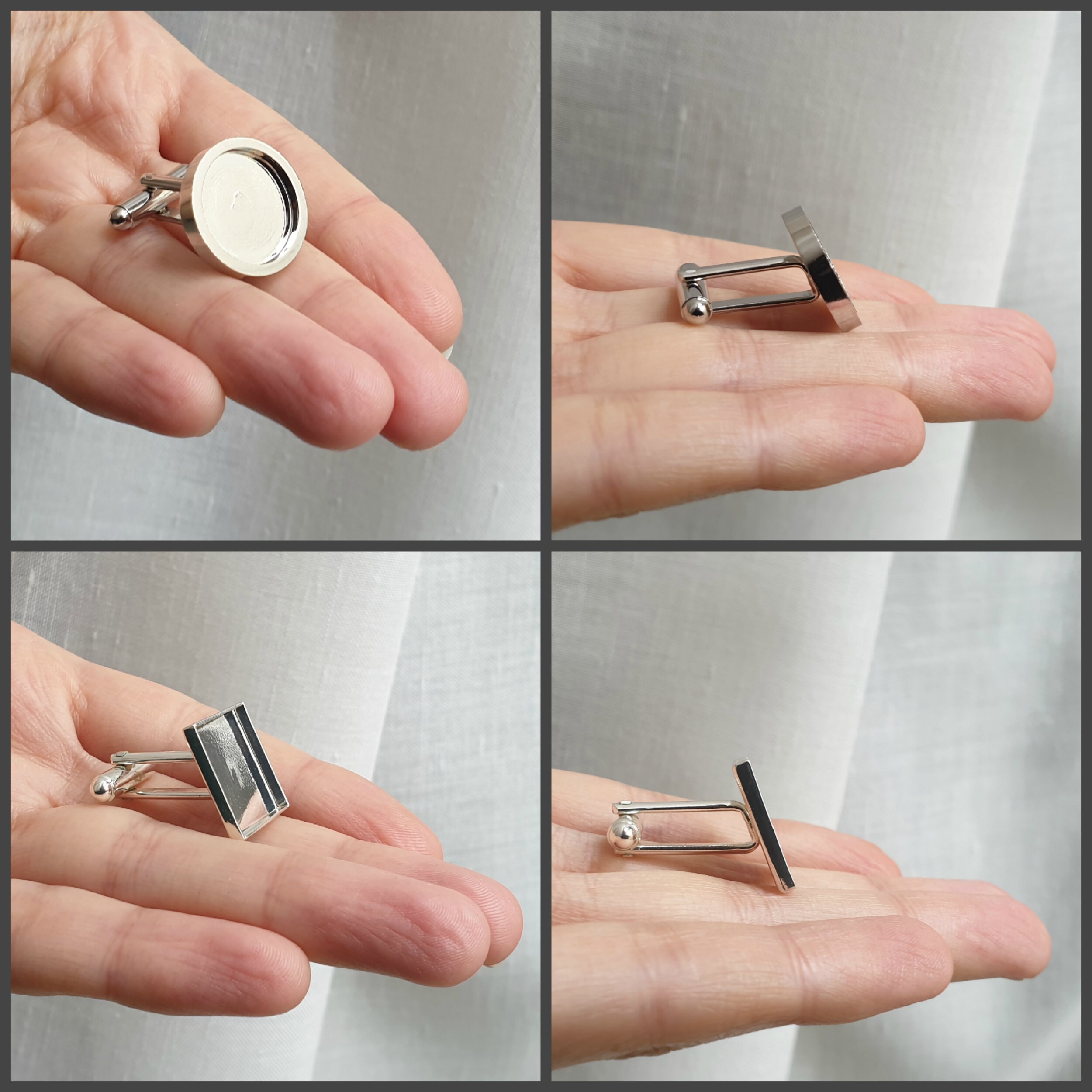 Turquoise Wood Inlay Cufflinks Silver Plated Square Wooden - Etsy