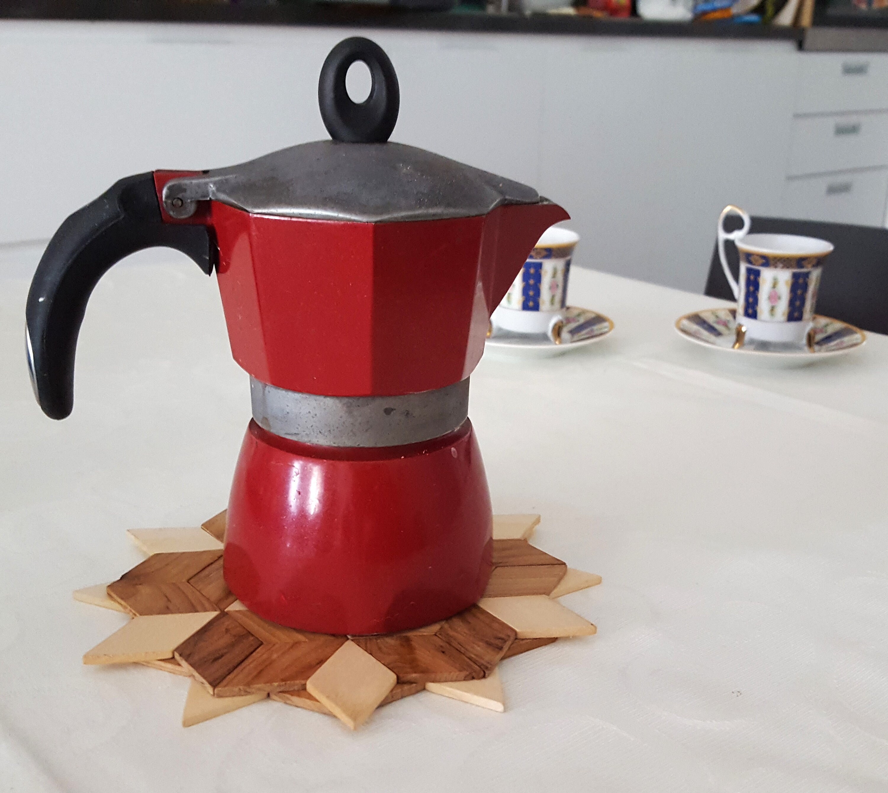 Wooden Trivet, Round Solid Wood Hot Pad for Coffee Cup, Wooden Circular ...