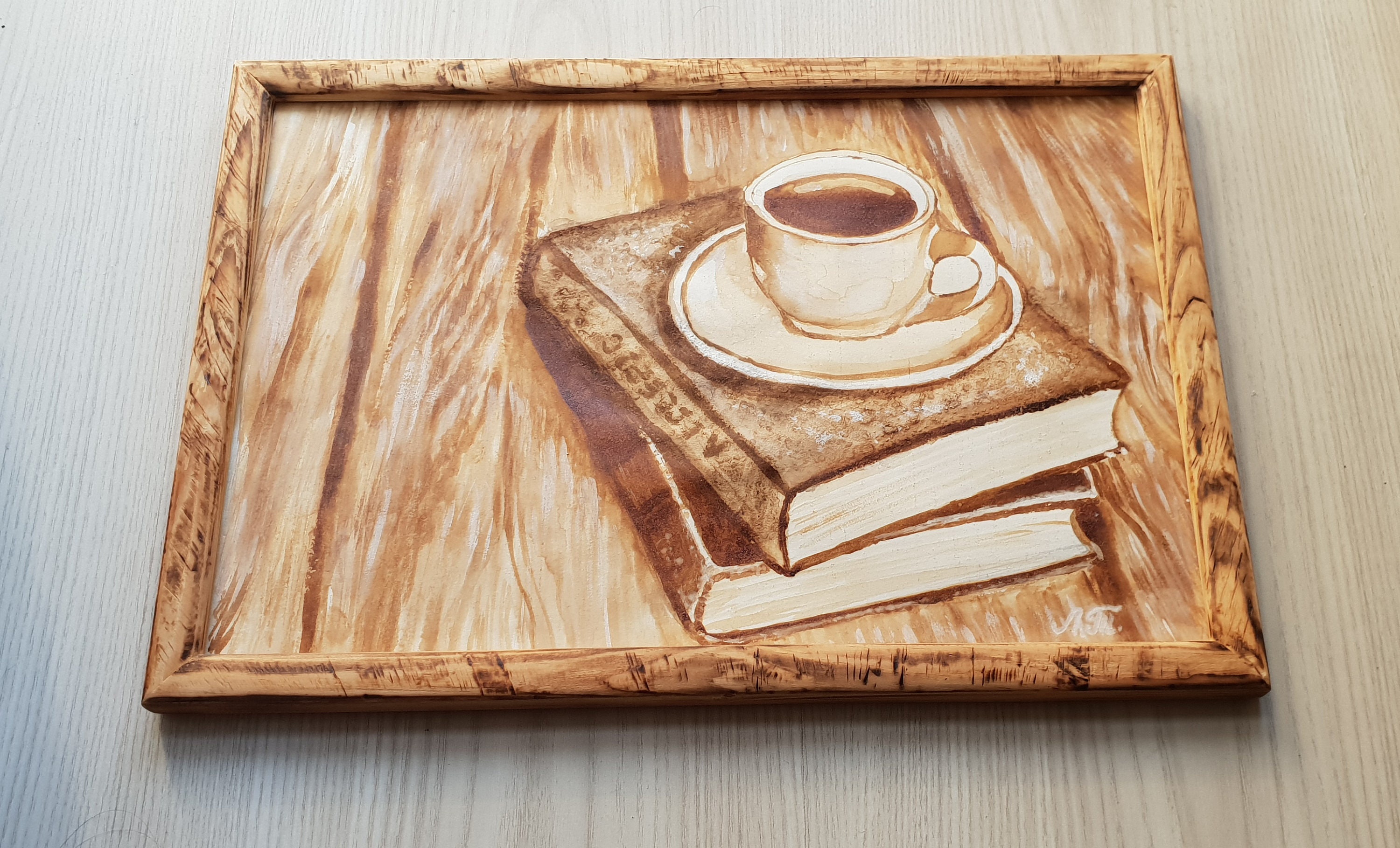 Original Coffee Painting Coffee Art Original Art Painting Made With ...