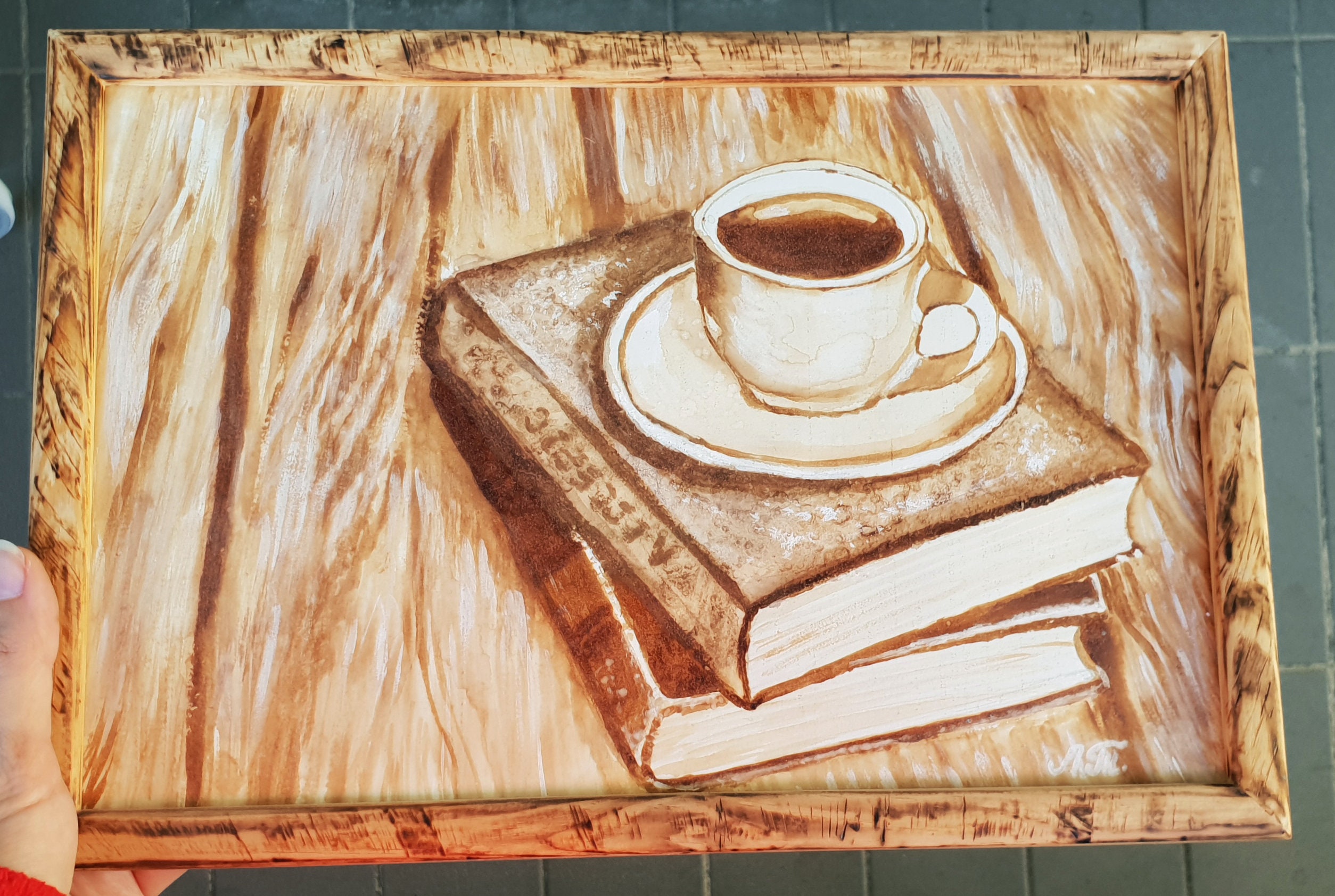 Original Coffee Painting Coffee Art Original Art Painting Made With ...