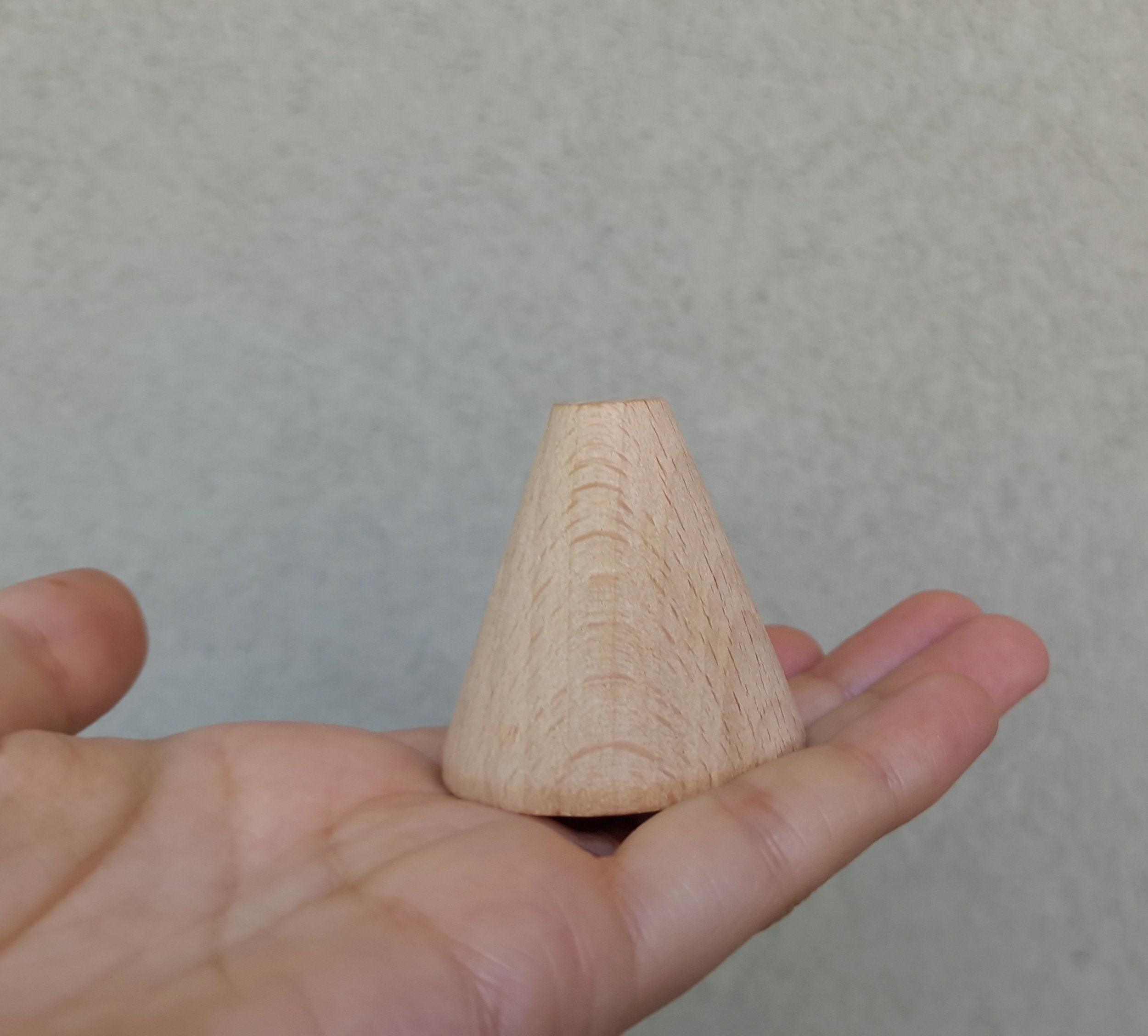 Blank Wooden Cone Wall Hook SET of 11-15, NO SCREW Unfinished Coat Rack ...