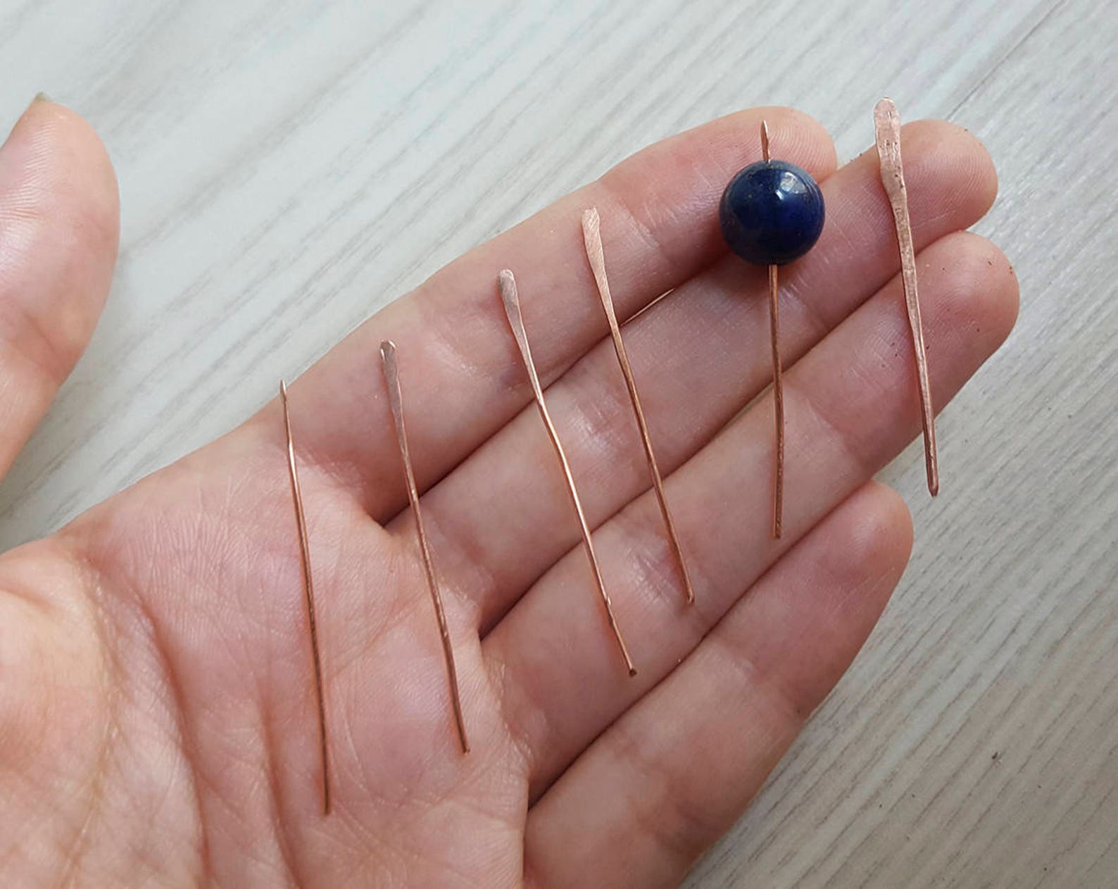 Copper head pins Paddle Hand hammered Copper pins Hand forged | Etsy