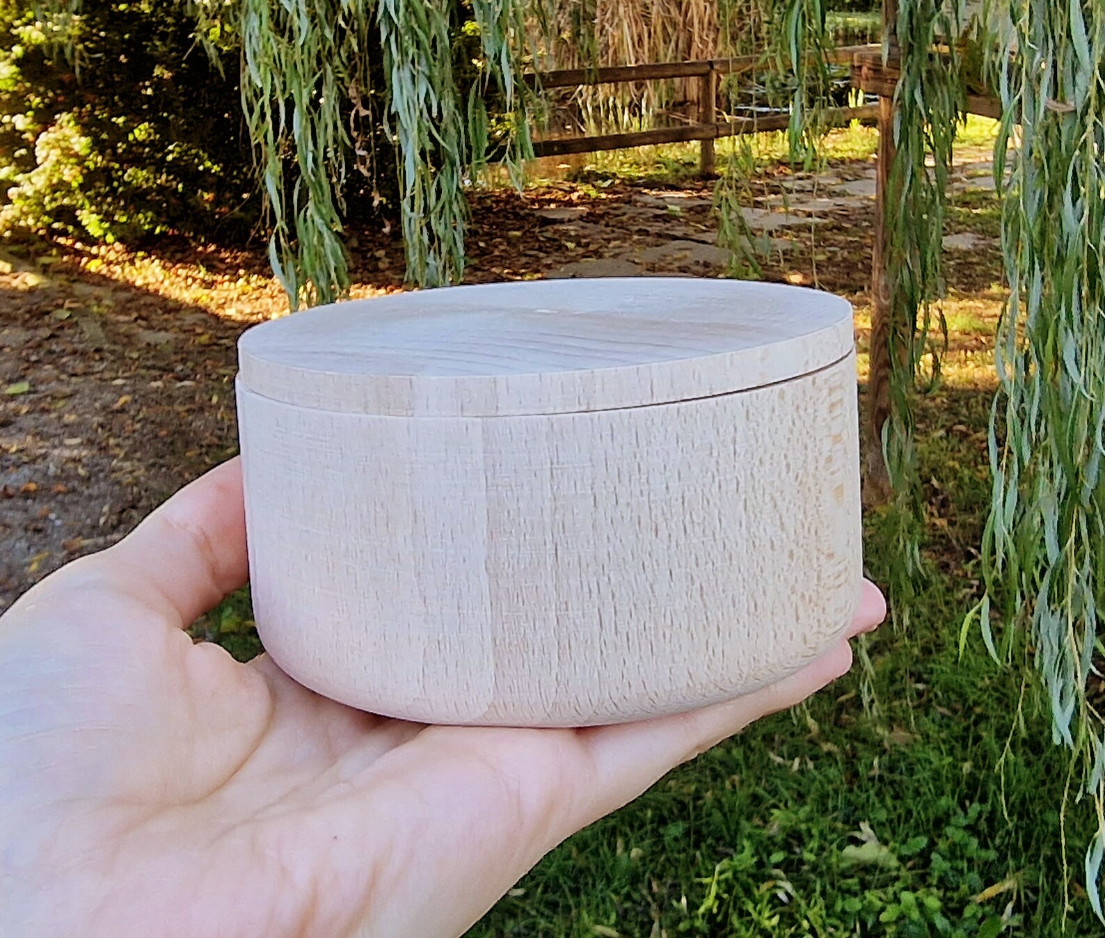 Round Blank Wooden Box With Cover/lid, 100 Mm/ 3,93 , Natural ...