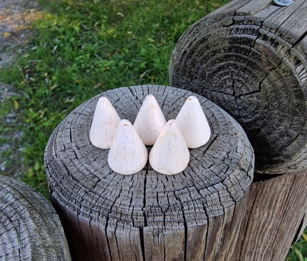 Blank Cone Wooden Beads, Unfinished Small Cone Wood, 2.3-x1.3cm/ 0.9x 0 ...