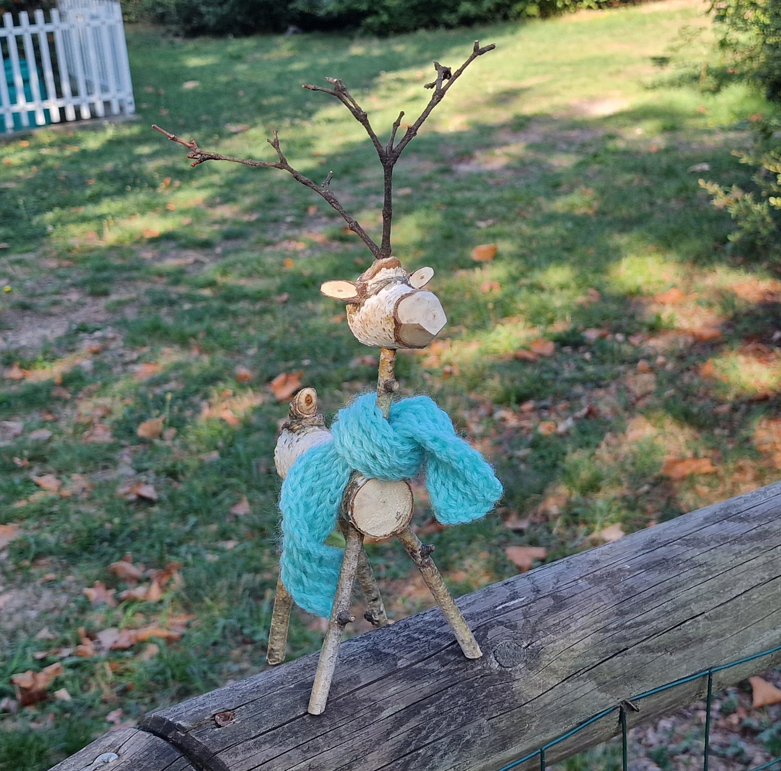 Birch Log Reindeer, Wooden Deer Centrepiece, Fairy Garden Rustic ...