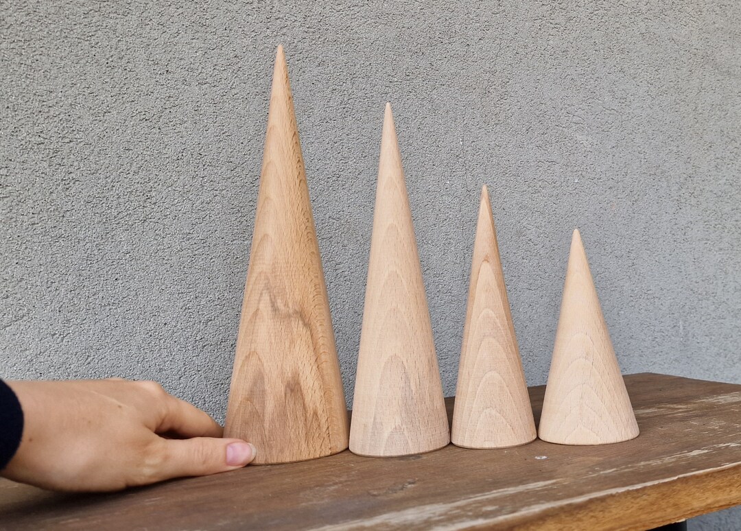 Wooden Cone Blank 150mm/ 6 Big Wood Unfinished Natural - Etsy