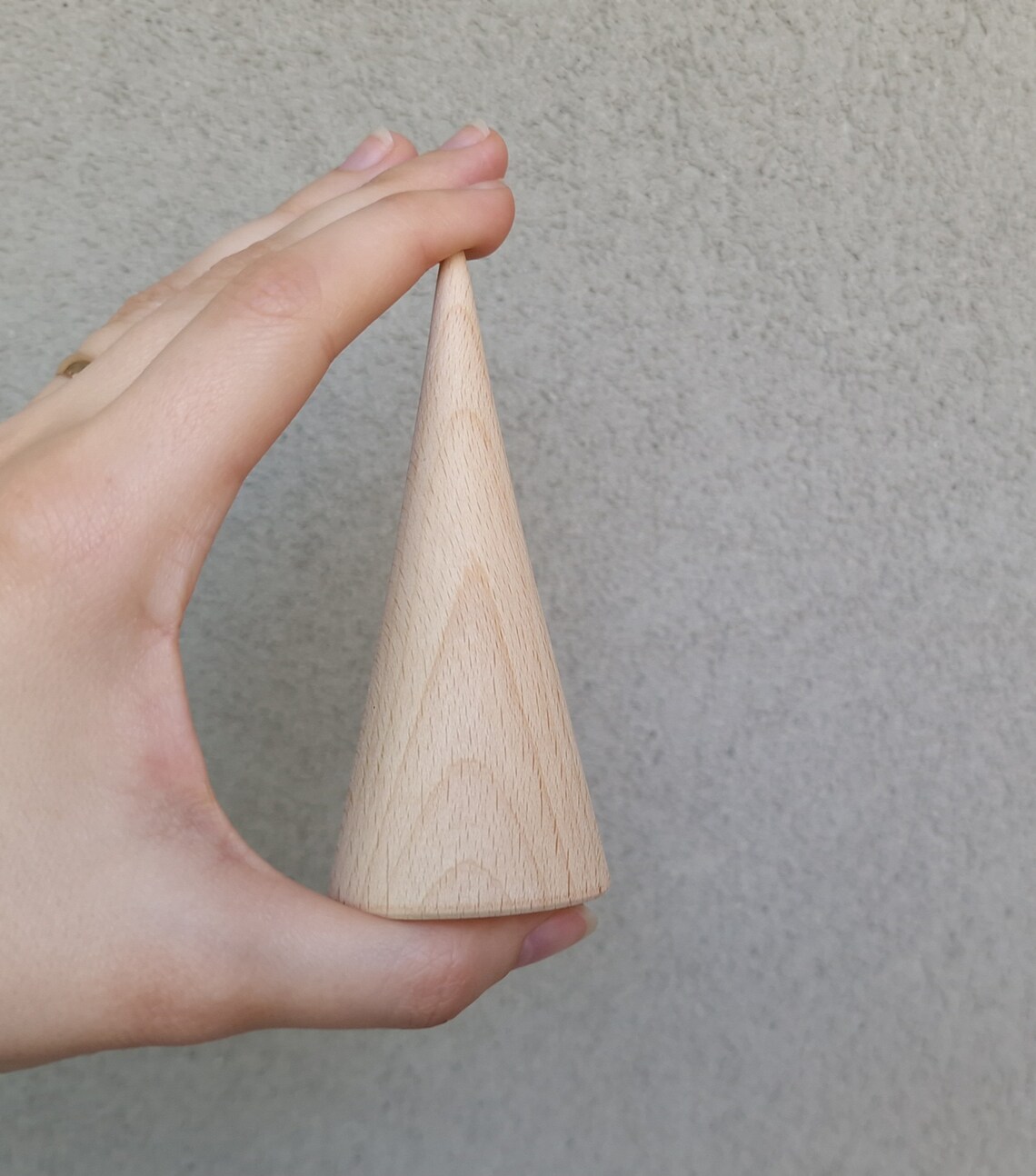 Wooden Cone Blank, 100mm/4 SET of 7-9, Medium Wood Unfinished Natural ...