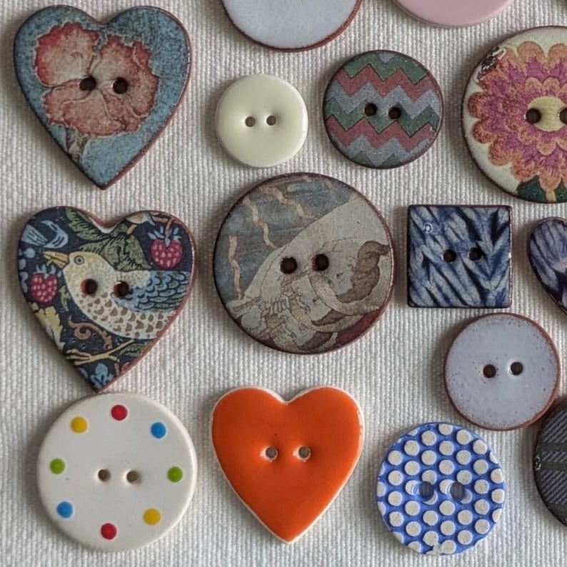 35 Ceramic Button Seconds, Handmade, Washable, Lightweight, Vintage ...