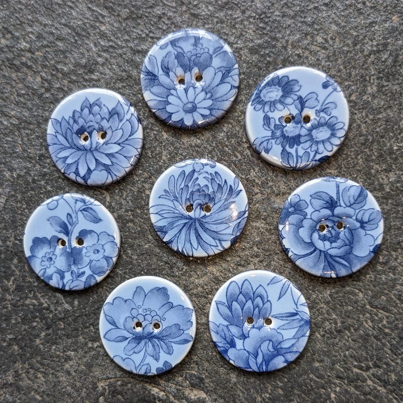 Large Floral Buttons - Etsy