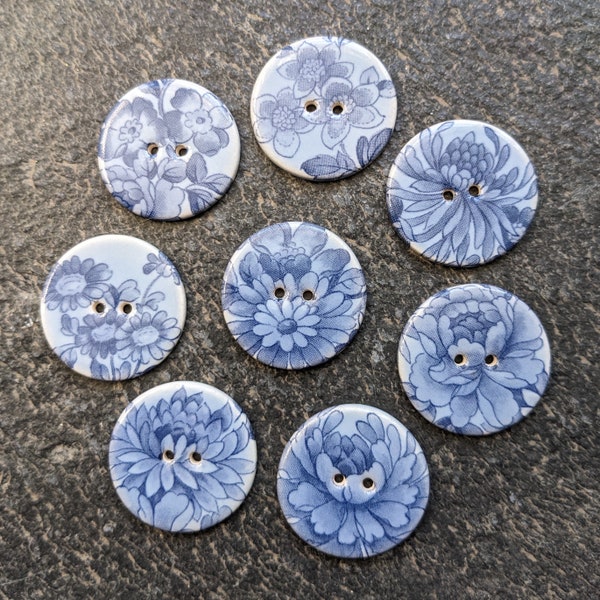 Large Floral Buttons - Etsy