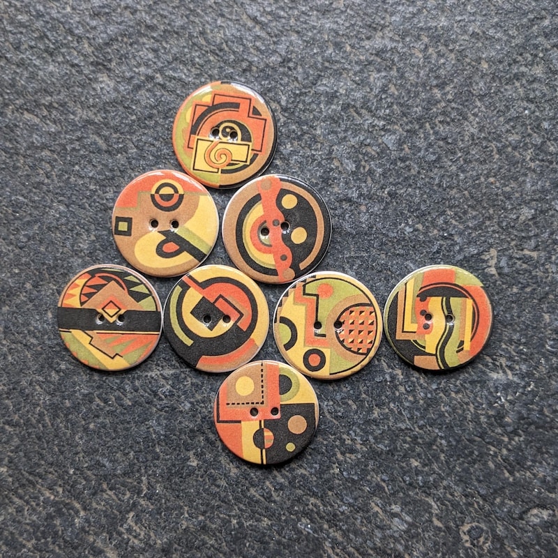 Art Deco Orange Buttons - Etsy UK