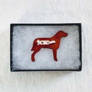Ceramic, Handmade, Labrador Dog Brooch With Art Deco Pattern and Pin ...