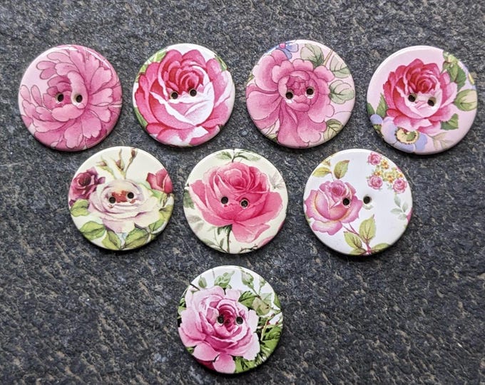 Set of 8 William Morris Design, Medium 22mm approx 3/4 Inch, Handmade ...