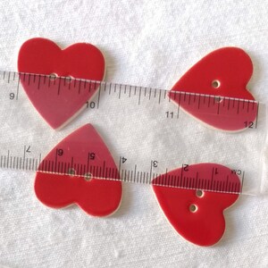 Set of 4 Large, Red, Handmade in UK, Washable, Lightweight, Ceramic ...