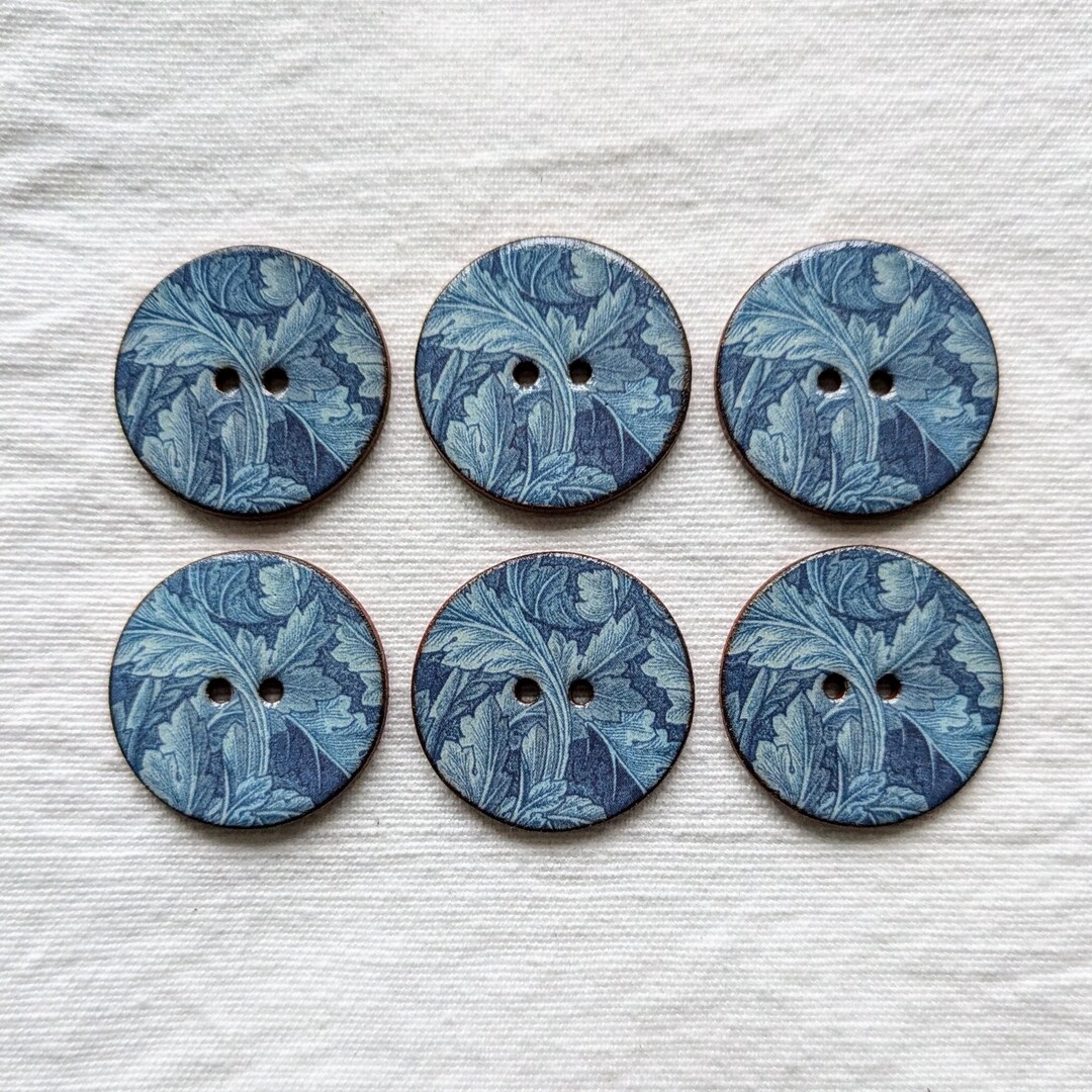 Set of 6 Large Round 27mm (one Inch) Handmade, Washable, Heritage ...