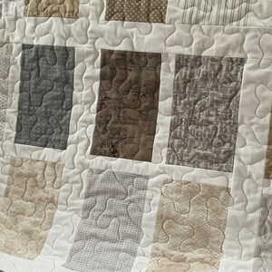 Modern Throw Neutral Tones Quilt - Etsy