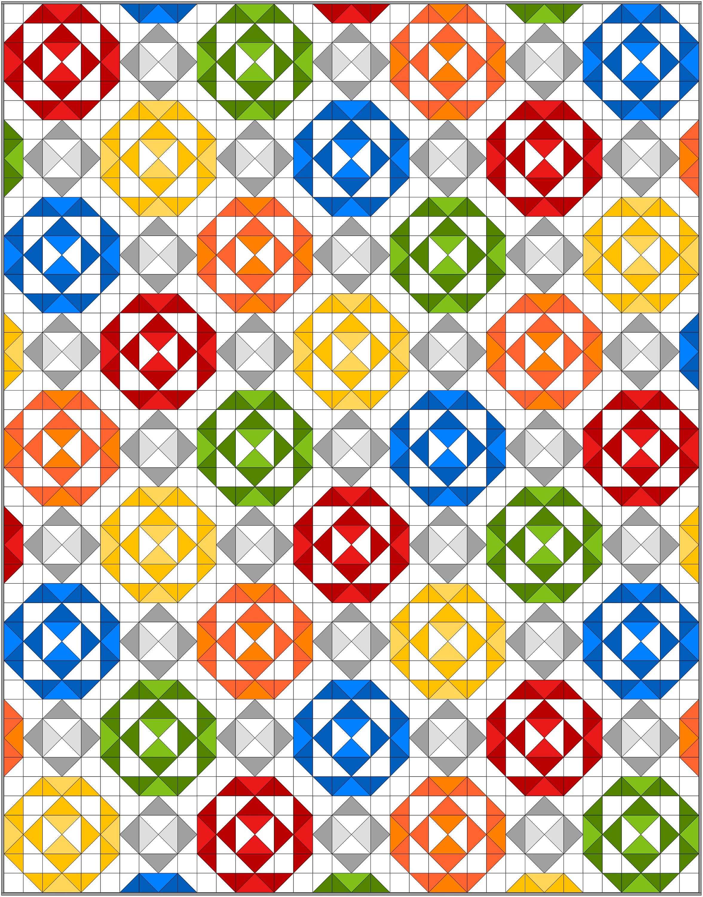 PDF Rainbow Gems Quilt Pattern Modern Quilt Pattern Throw - Etsy