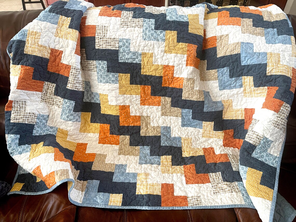 Modern Throw Quilt Fall Throw - Etsy