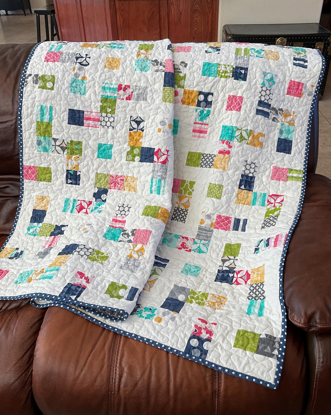 Modern Throw Quilt for Sale and Ready to Ship - Etsy