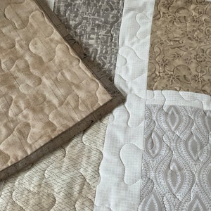 Modern Throw Neutral Tones Quilt - Etsy