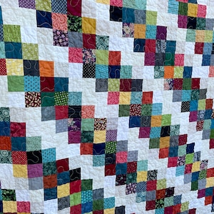 Modern Jewel Toned Rainbow Throw Quilt - Etsy
